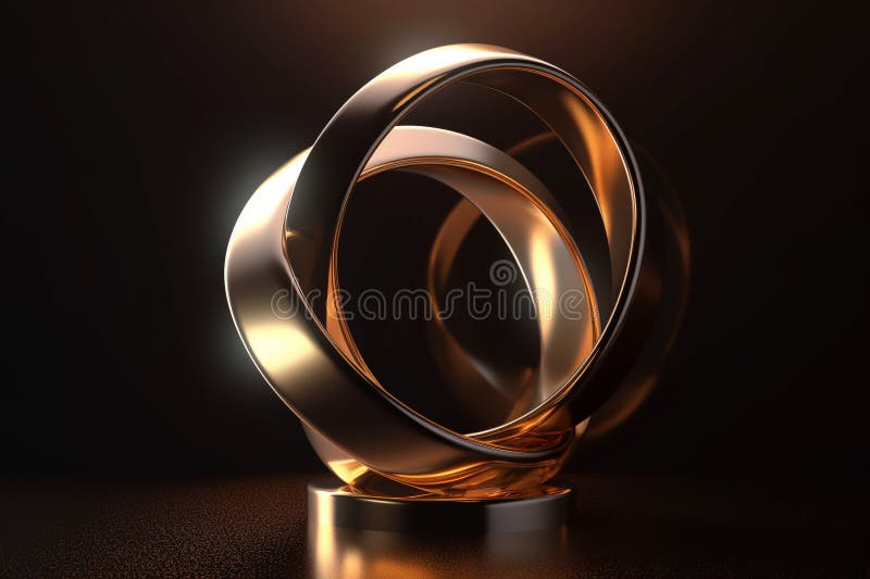 Abstract Surreal Metal Geometry Twisted. Generative AI Stock ...