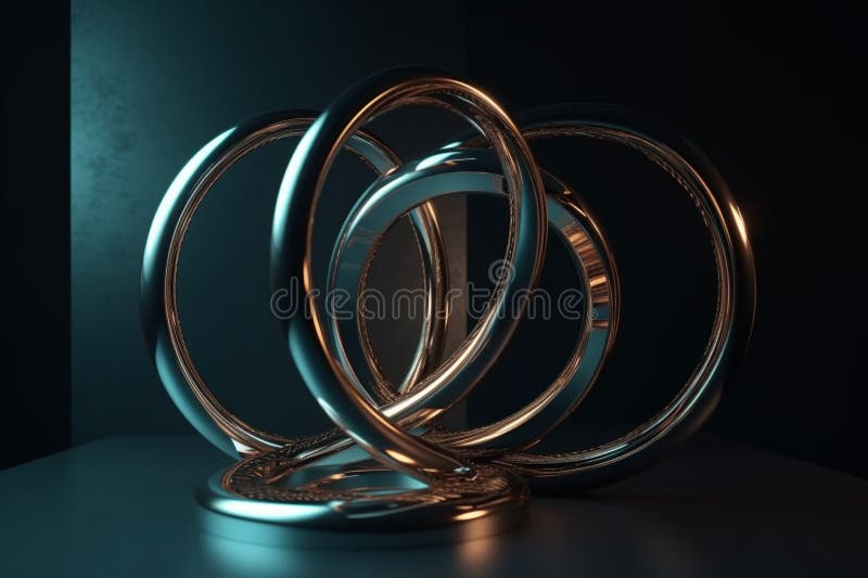 Abstract Surreal Metal Geometry Twisted. Generative AI Stock ...