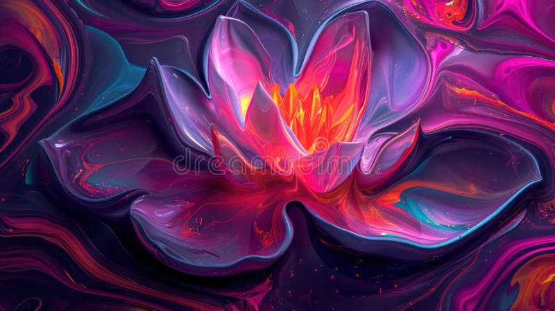 Abstract Surreal Psychedelic Lotus Texture. a Lotus in the Whirl of ...