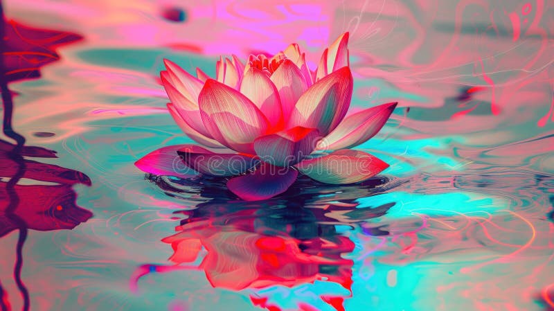 Abstract Surreal Psychedelic Lotus Texture. a Lotus in the Whirl of ...
