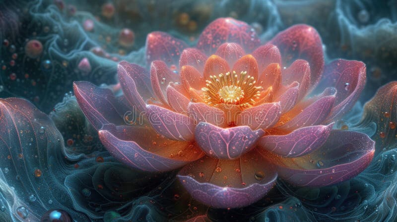 Abstract Surreal Psychedelic Lotus Texture. a Lotus in the Whirl of ...