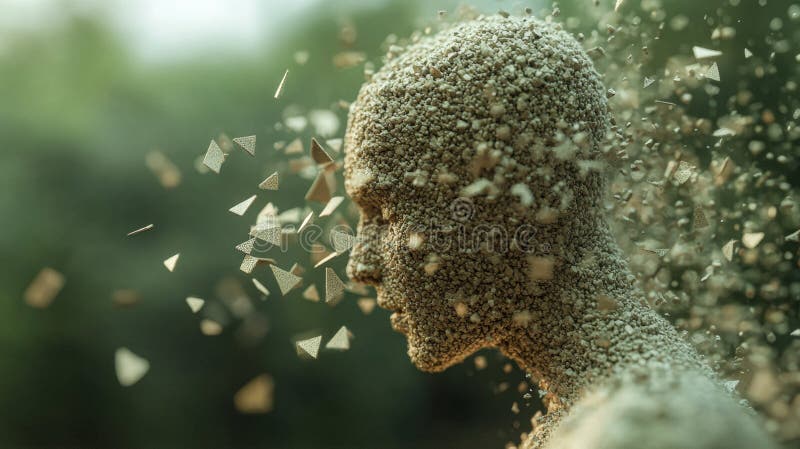 Abstract Surrealism: Fragmented Human Sculpture in Nature Stock ...