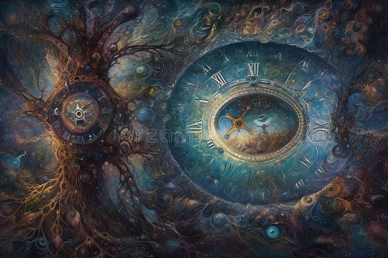 Abstract Surrealistic Clock Stock Illustration - Illustration of weird ...