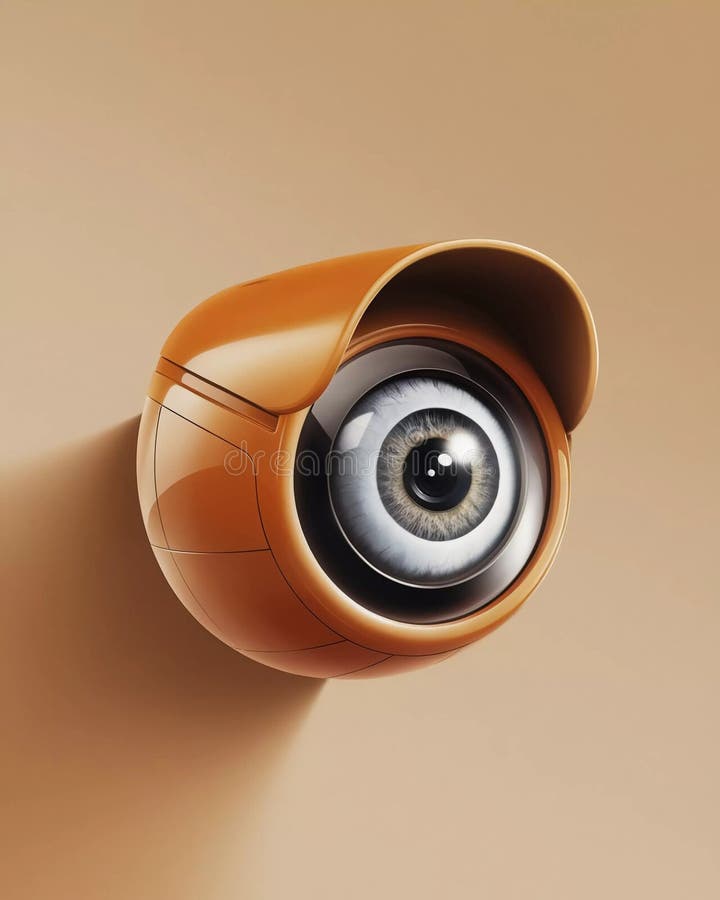 Abstract Surveillance: Single Stylized Security Camera with Human Eye ...
