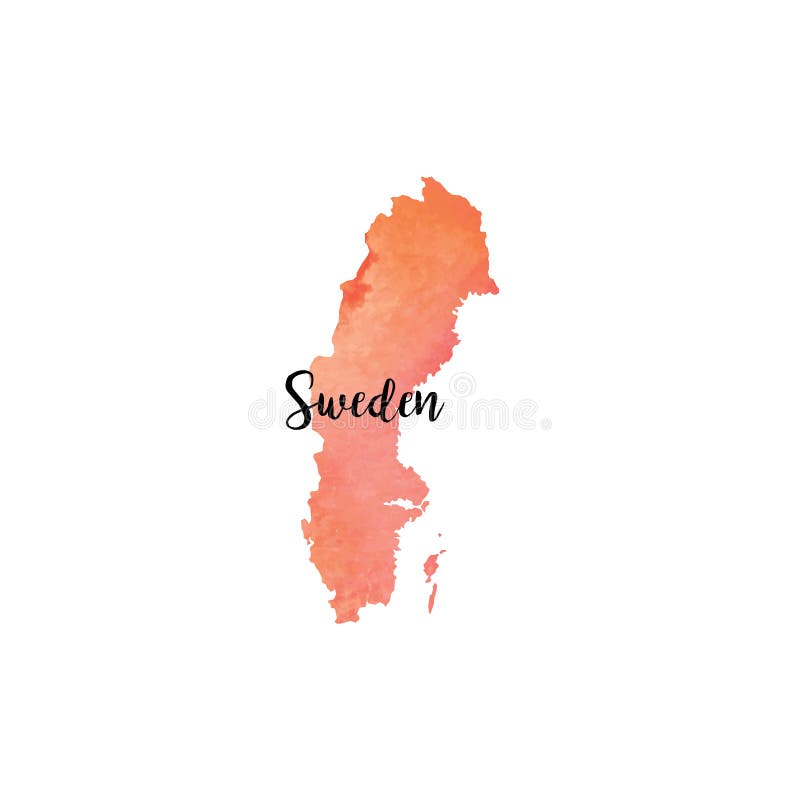 3D Abstract Sweden Map Europe Northern Continent Stock Illustration ...