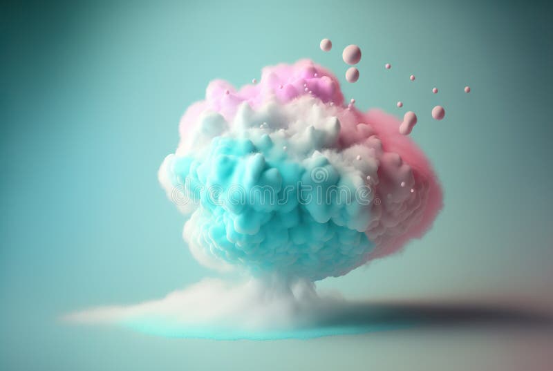 Abstract Sweet Foam Clouds with Splashing Forms and Drops. Colorful ...