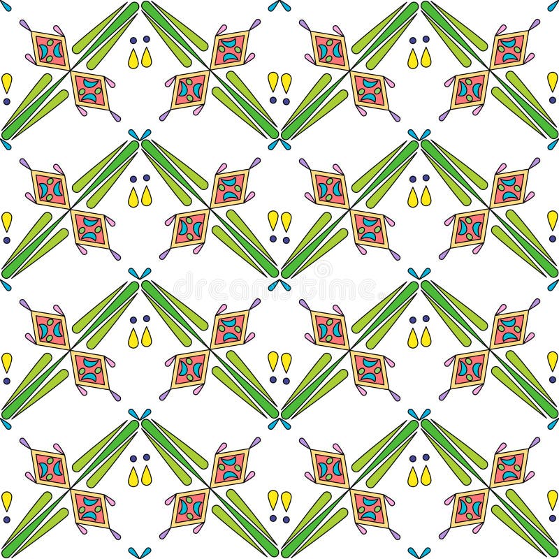Abstract Sweet Seamless Triangle Pattern Green Tear Drop Mix Beauty ...