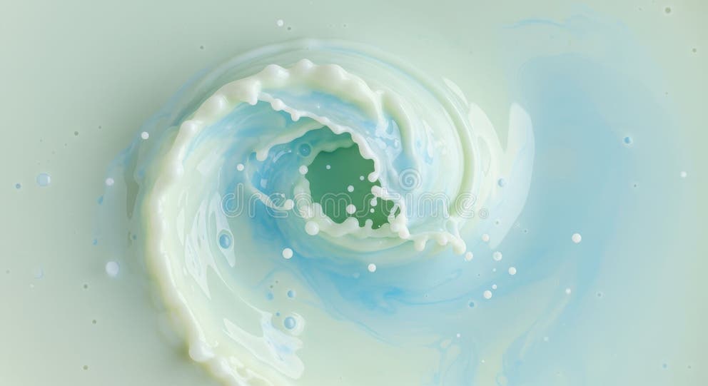 Abstract Swirl of Blue and Green Liquid with Splash Effects in Dynamic ...