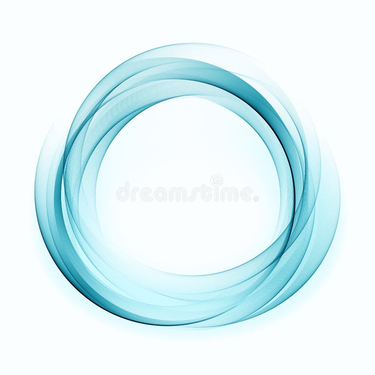 Abstract Swirl Circle. Blue, Round Transparent Wave Design Element ...