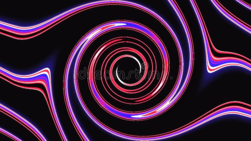 Abstract Swirl Colorful Outline Rotating on Black Background. Loop Able ...