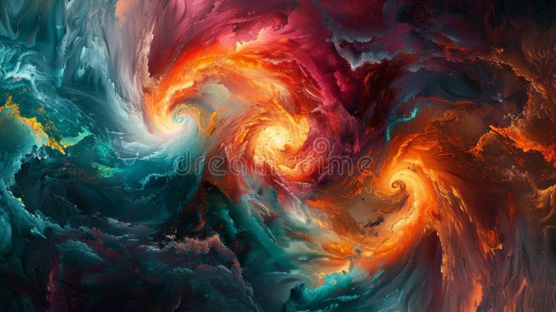 Abstract Swirl of Colors and Shapes Representing the Chaotic Process of ...