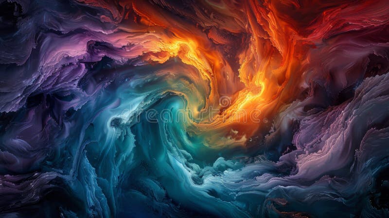 Abstract Swirl of Colors and Shapes Representing the Chaotic Process of ...