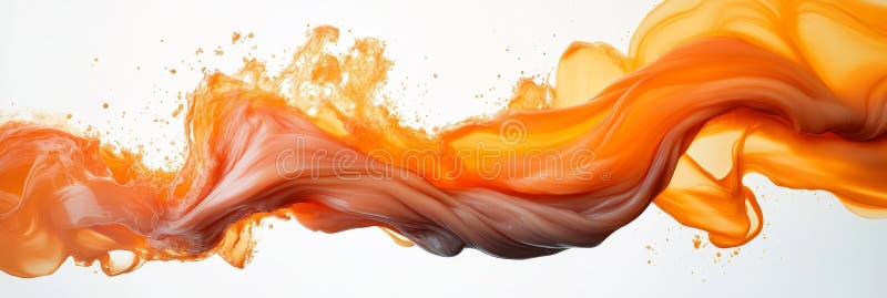Abstract Swirl of Liquid Splash, Dynamic Flow of Orange and Brown ...