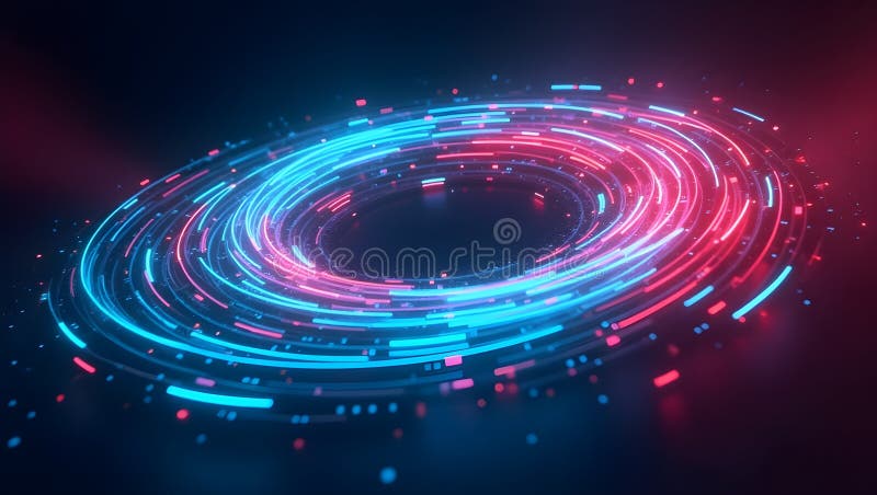 An Abstract Swirl of Neon Colors Resembling a Digital Vortex Stock ...