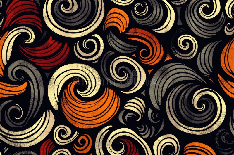Abstract Swirl Pattern on Black Background, Suitable for Graphic Design ...