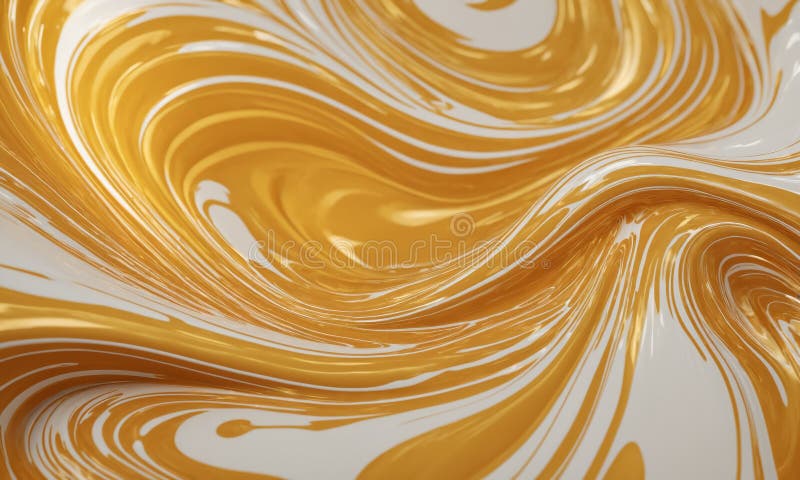 Abstract Swirl Pattern of Gold and White Paint Stock Illustration ...