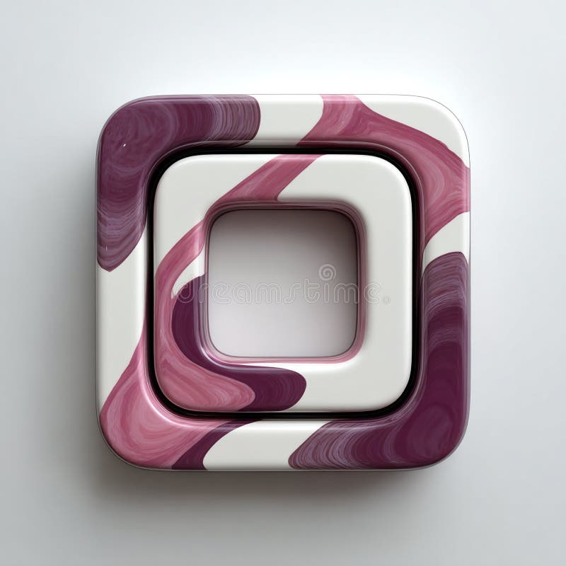 Abstract Swirl Pattern on Nested Rounded Square Frames Stock Illustration - Illustration of ...