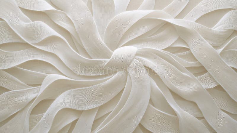Abstract Swirl Pattern of White Ribbon Fabric Texture Background in ...
