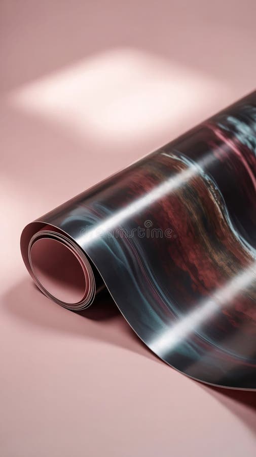 Abstract Swirl Patterned Paper Roll on a Soft Pink Backdrop with Gentle ...
