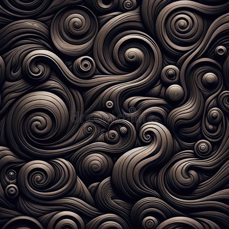 Abstract Swirl Patterns in Earth Tones, AI Generated Stock Illustration ...