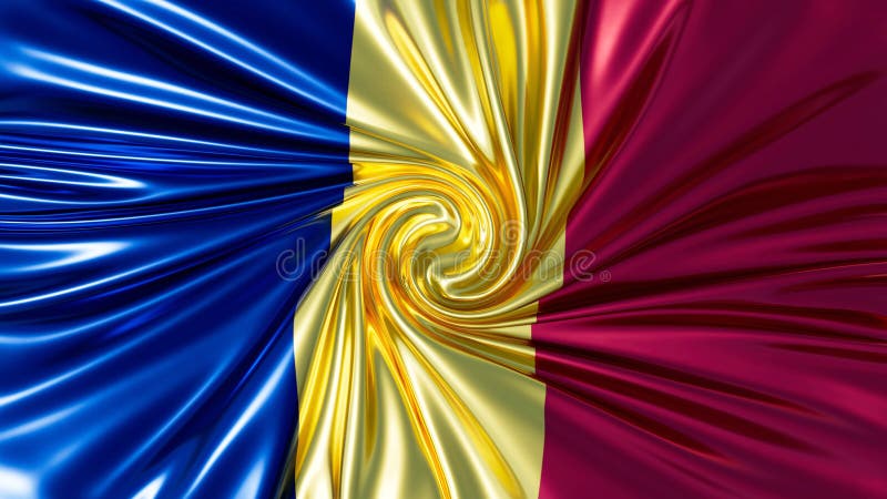 Abstract Swirl of Romanian Flag Colors in Dynamic Flow Stock Image ...