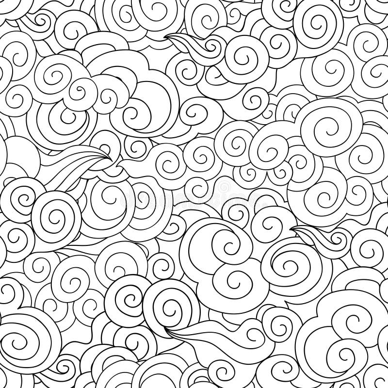 Abstract Swirl Seamless Pattern Wave Background Stock Illustration ...