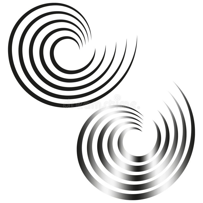 Abstract Swirl Vector. Black and White. Circular Gradient Pattern ...