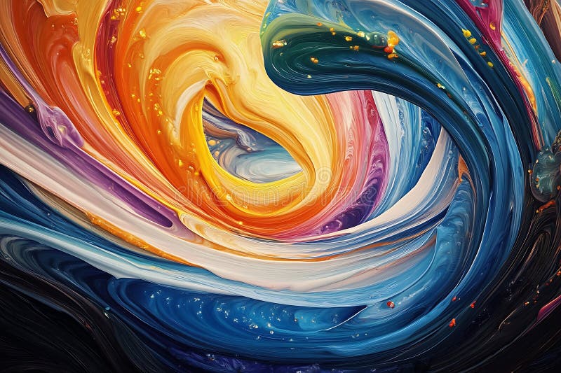 Abstract Swirl of Vibrant Colors in Liquid Form Stock Illustration ...