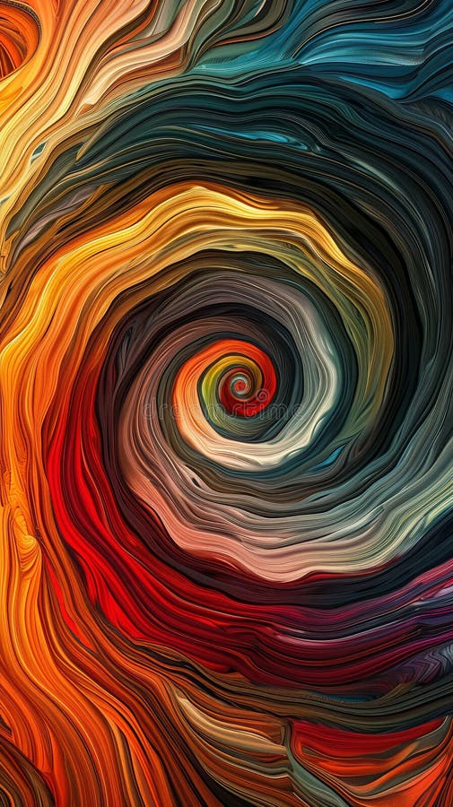 Abstract Swirl of Vibrant Colors and Textures, Digital Art. Energetic ...