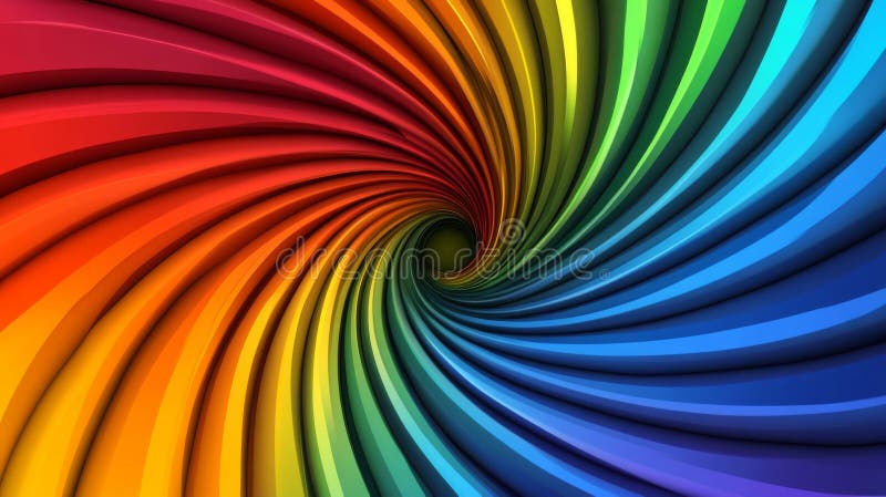 Abstract Swirl of Vibrant Rainbow Colors with Dynamic Twisting Motion ...