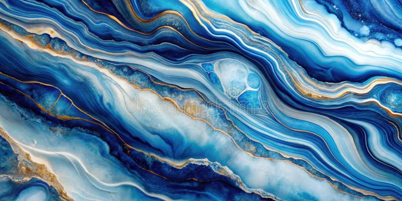 Abstract Swirling Blue and Gold Marble Texture Elegant Design for ...