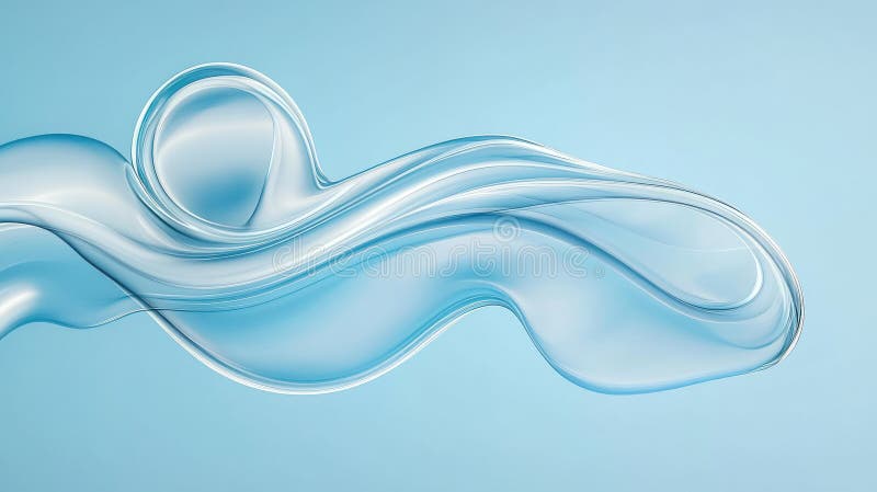 Abstract Blue Liquid Wave Flowing on Light Blue Background Stock ...
