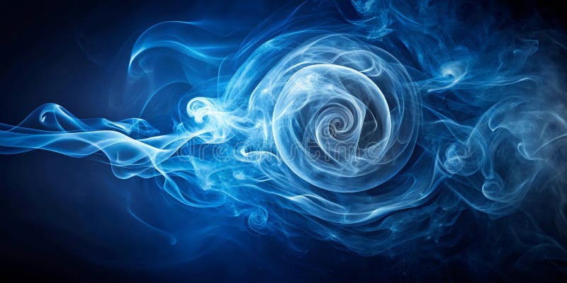 Abstract Swirling Blue Smoke Design an Enigmatic Vaporous Composition ...