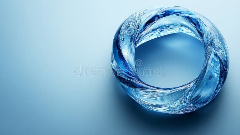Abstract Swirling Blue Water Ring Art Design Stock Illustration ...