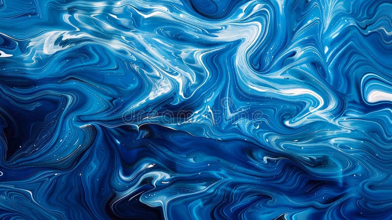 Abstract Swirling Blue and White Acrylic Paint Texture, Artistic ...