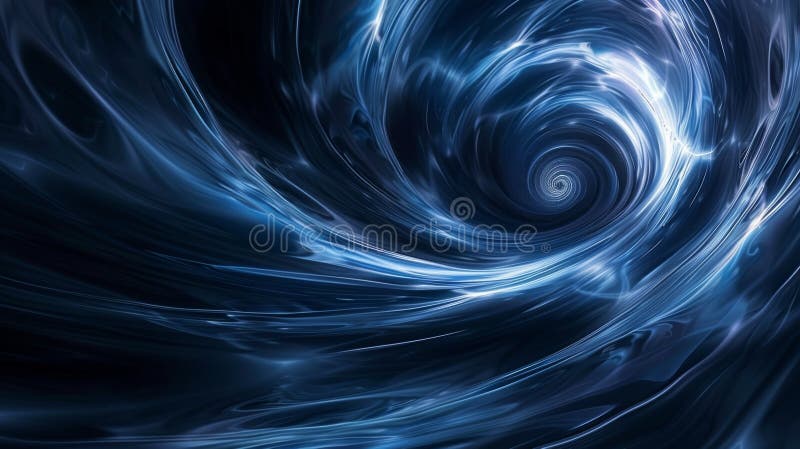 Abstract Swirling Blue and White Light Vortex on a Black Background ...