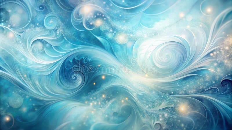 Abstract Swirling Celestial Forms in Serene Blues and Whites ...