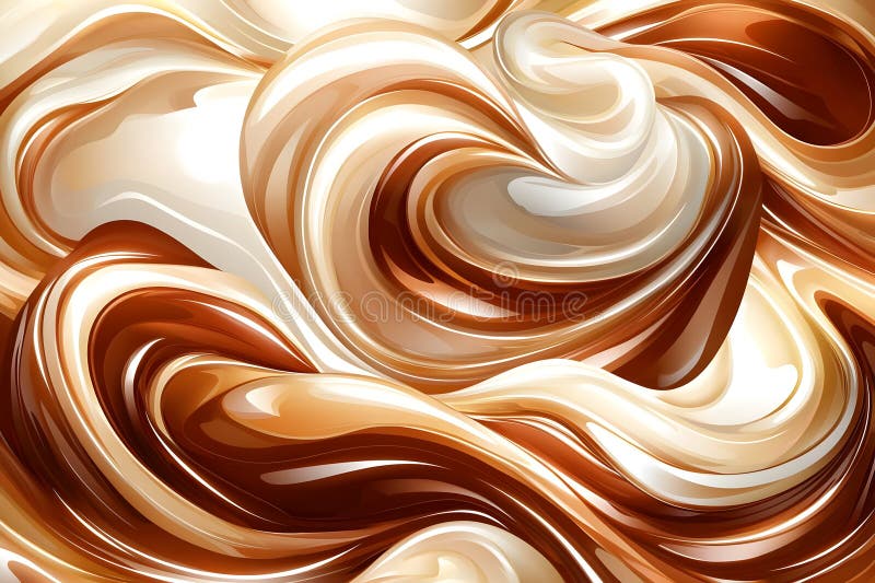 Abstract Swirling Chocolate and Cream Texture Background Stock ...