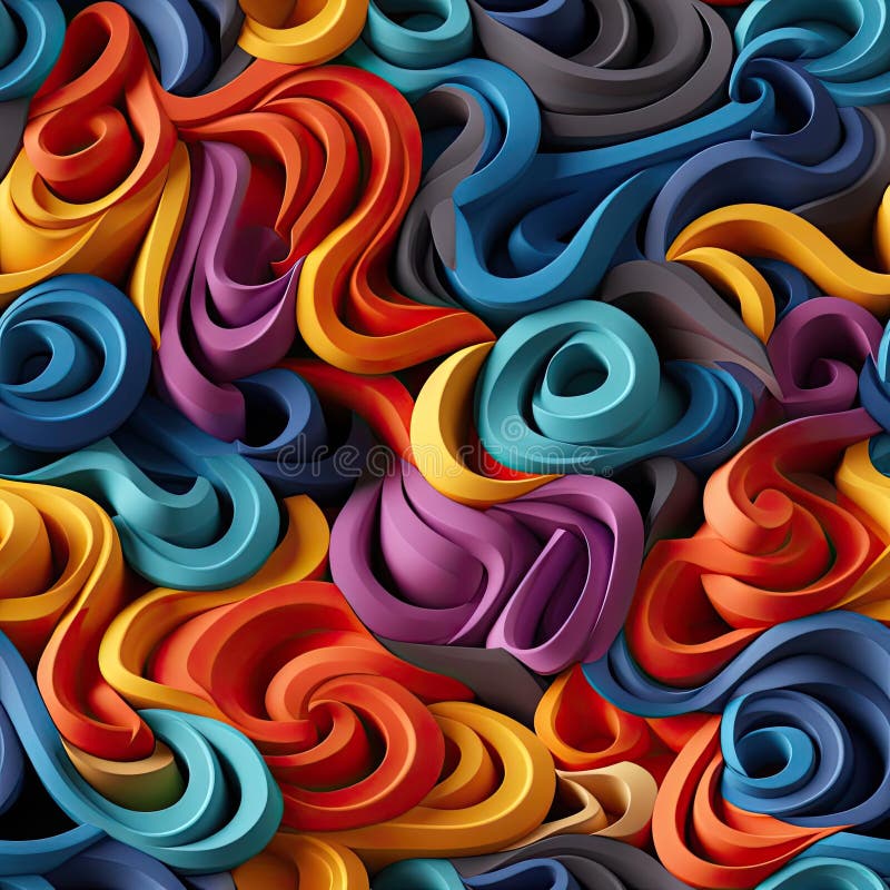 Abstract Swirling Color Pattern with Soft Sculptures (tiled) Stock ...