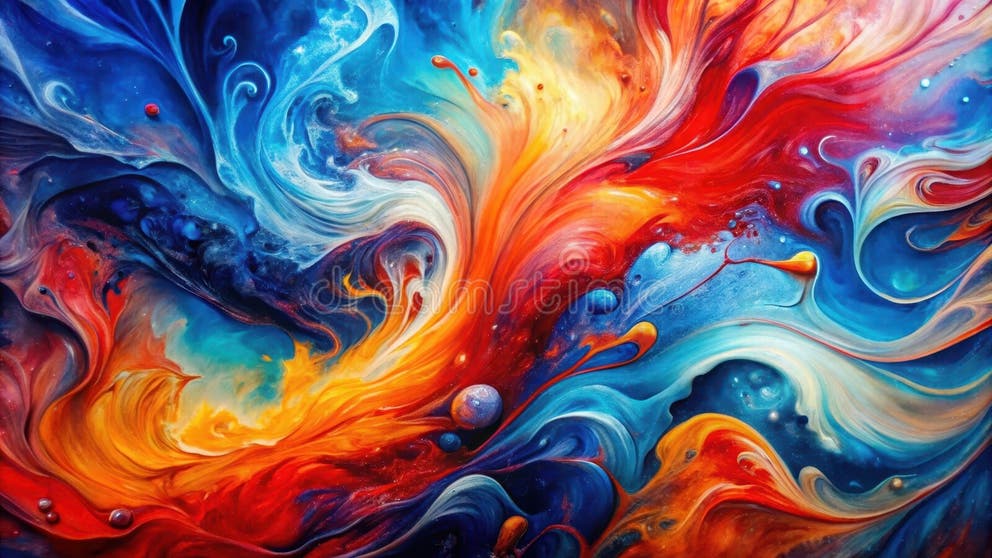 Abstract Swirling Color Symphony Vibrant Hues and Dynamic Forms Intertwined. Generative AI Stock ...