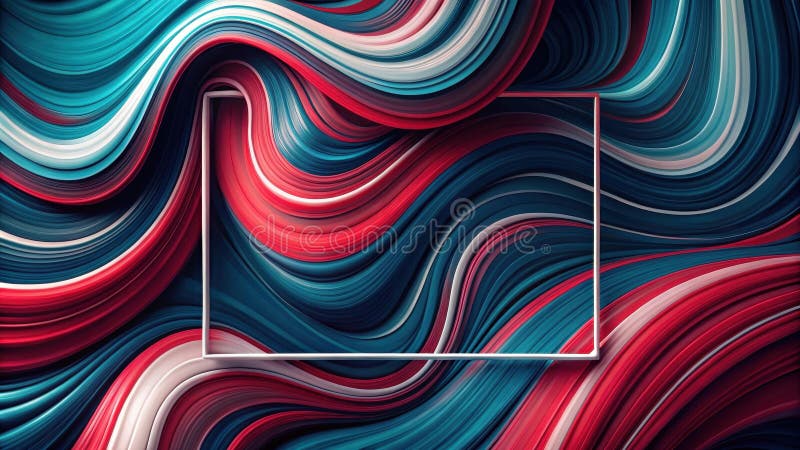 Abstract Swirling Color Waves with a Rectangular Frame for Text or ...