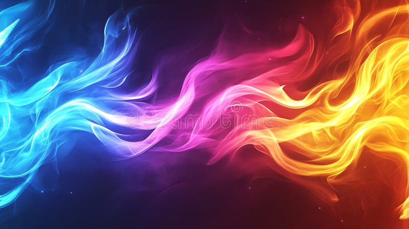 Abstract Swirling Colored Energy Forms Across Dark Backgrounds Stock ...