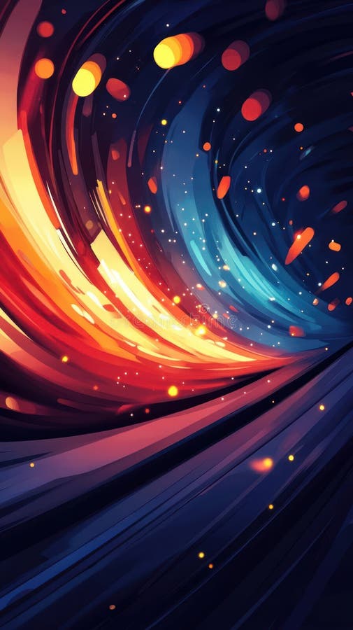 Abstract Swirling Colors Create A Vibrant Dynamic Visual Experience Stock Illustration