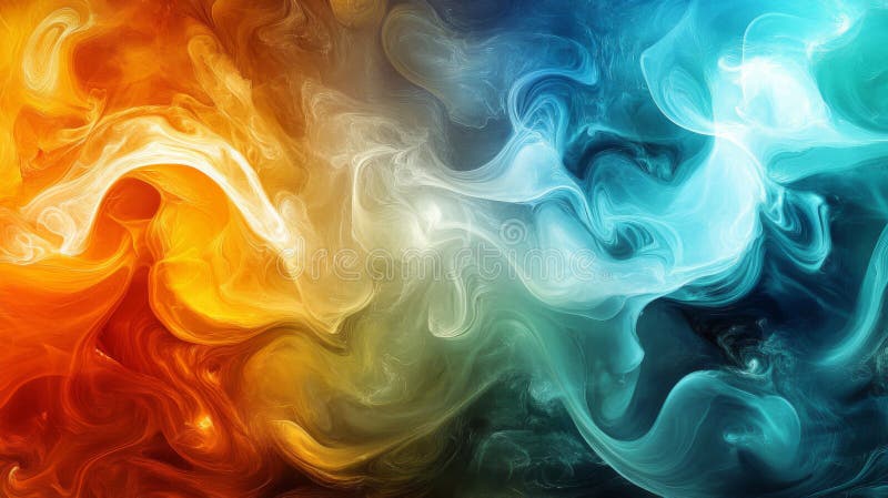 Abstract Swirling Colors Fire and Ice Design Stock Illustration ...