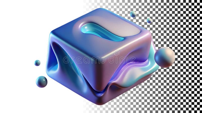 Abstract Swirling Cube Energy, Technology Mysterious Form Graphic Png ...