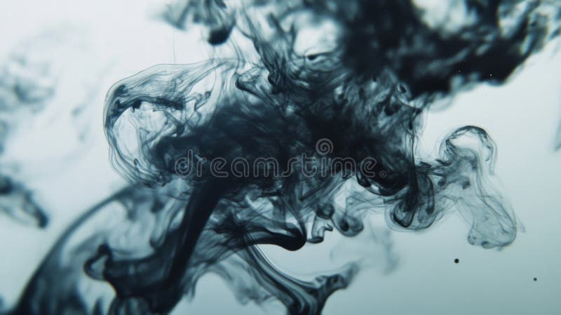 Abstract Swirling Dark Blue Ink in Water Stock Illustration ...