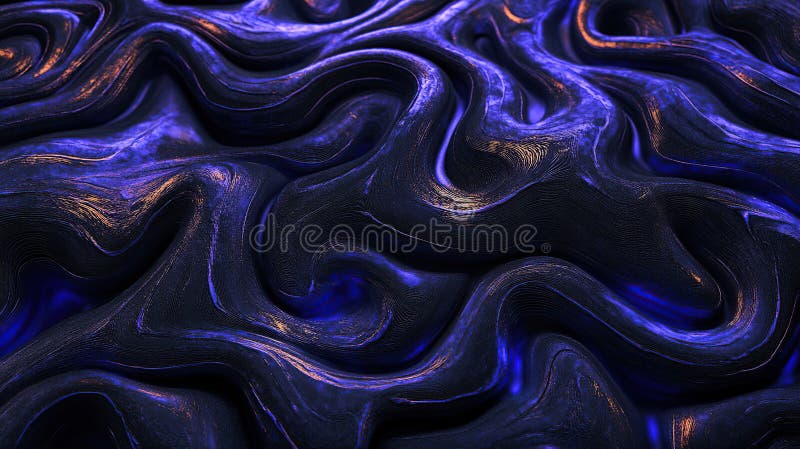 Abstract Swirling Dark Blue Liquid Texture, Glowing, Background Design ...