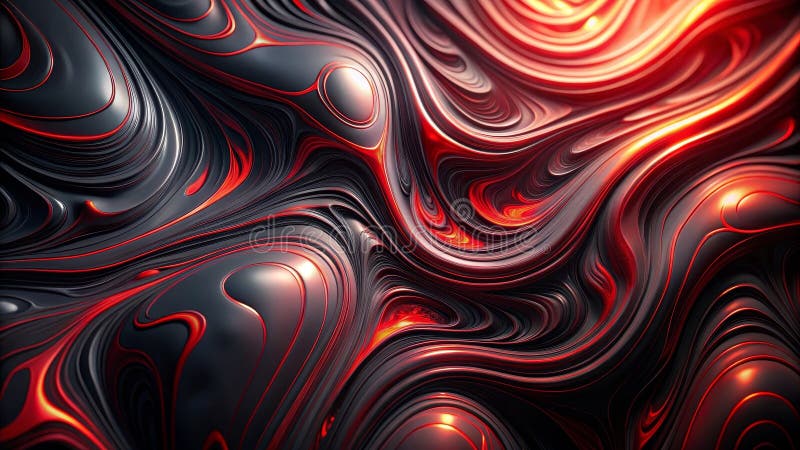 Abstract Swirling Dark Red and Black Liquid Texture Background ...