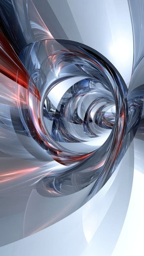 Abstract Swirling Design with Glass-like Textures and Light Reflections ...