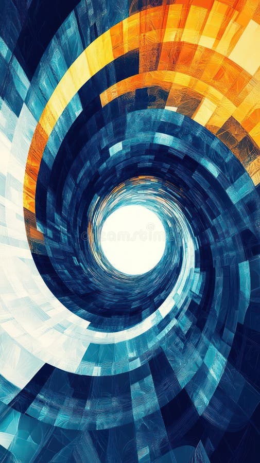 Abstract Swirling Design in Vibrant Colors, Suggesting Motion and Depth ...